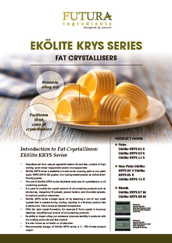 EKÖLITE KRYS Series Fat Crystallisers - Futura Ingredients